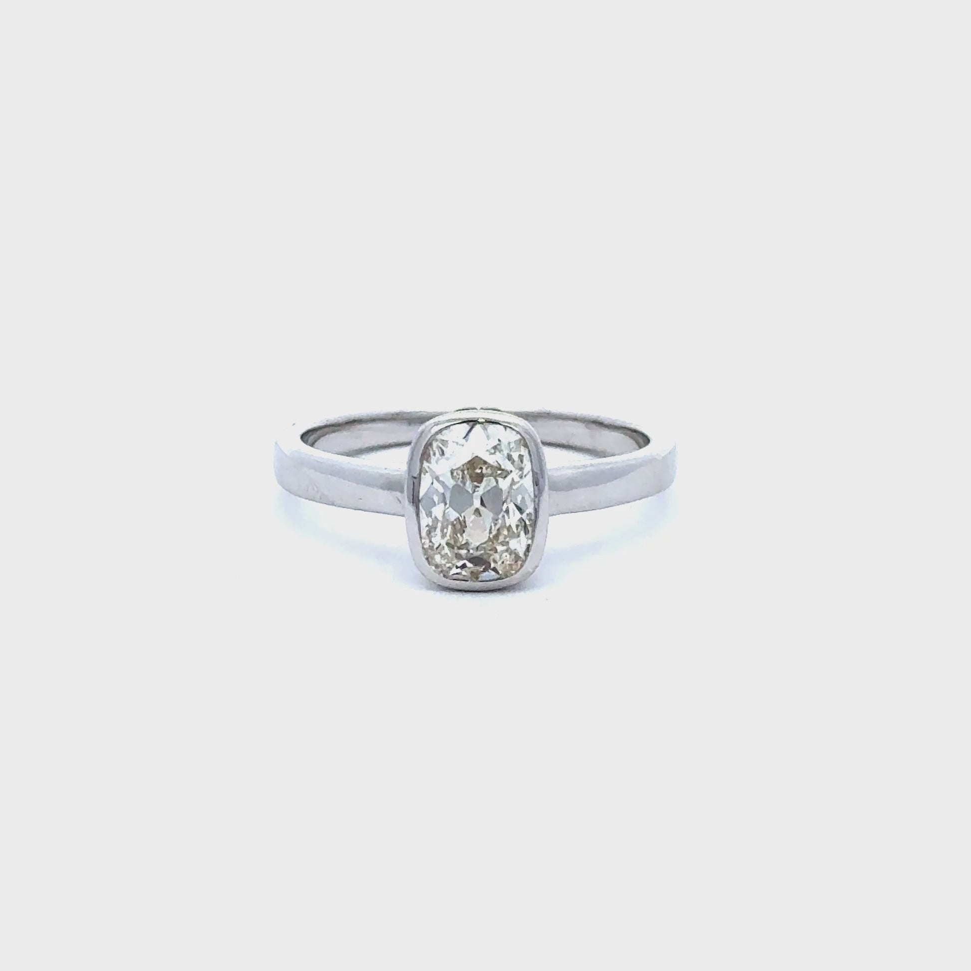 18ct White Gold 1.23ct I VS1 Certified Old Mine Cut Diamond Ring – The ...